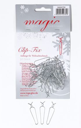 Magic Bodyfashion Clip Fix Aufhänger 50 Stück Kugelaufhänger Aufhänger für Weihnachtskugeln Silber