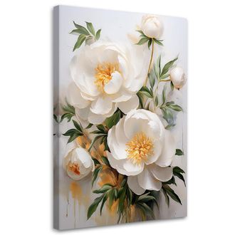 Artgeist Quadro Su Tela, Peonie Fiori Bianchi Natura - 60x90
