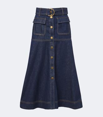 Zimmermann Jupe midi en denim
