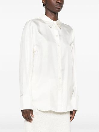 R&oacute;he Silk Satin Shirt - White