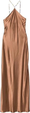 Staud Staud - Robe Cadence &agrave; col b&eacute;nitier - Femme - Robes - Brun - Taille: 36 FR
