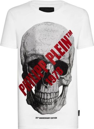 Philipp Plein Skull White T-shirt Rundhals - - Tops - Herren - Wei&szlig; - 2XL