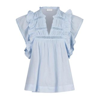 Neo Noir Chemisier Voile Bleu Clair - Femme - Blouses et Chemises - Bleu - Taille: 46 FR