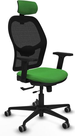 Piqueras y Crespo Ergonomischer Stuhl mit 2D-Armen, h&ouml;henverstellbarer Lendenwirbelst&uuml;tze und h&ouml;henverstellbarem Kopfteil und Neigungsverstellung, ausgestattet mit Sync