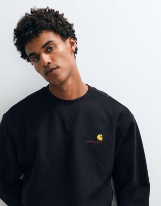 Carhartt Work in Progress American - Schwarzes Sweatshirt mit Schriftzug