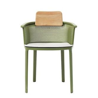 Ethimo Fauteuil empilable Nicolette - Vert - Aluminium moulé laqué - Designer Patrick Norguet