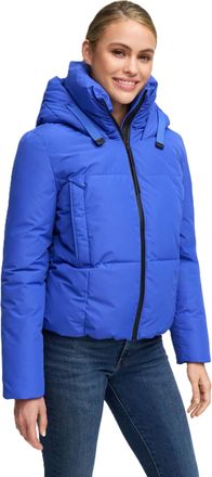 Marikoo Damen Winterjacke (XS-XXL) - gesteppt, mit Kapuze, innen Fleecefutter - N086 - GalaxyBlue Gr&ouml;&szlig;e XL - Gr.XL