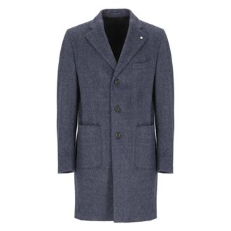 Lubiam Alpaka-Mischgewebe Mantel - - Coats - Herren - Blau - M