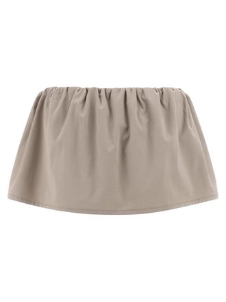 Miu Miu Cotton Twill Mini Skirt - Beige