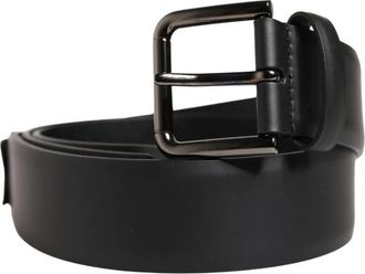 Dolce & Gabbana Homme, Accessoires, Noir, Taille: 110 CM Classic Leather Metal Buckle Belt