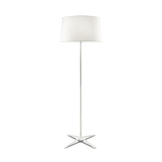 Leds - C4 Grok - Lampadaire &agrave; 3 ampoules avec abat-jour en tissu blanc, E27 - Leds-c4