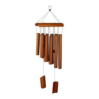 Relaxdays Bambus Windspiel, angenehmer Klang, Balkon & Garten, Klangspiel zum Aufhängen, HxB: 58,5 x 18,5 cm, Natur