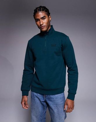 Emporio Armani Armani EA7 - Train Core - Sweat-shirt &agrave; fermeture &eacute;clair partielle - Sarcelle-Bleu