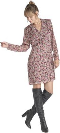 Le Temps Des Cerises Robe Habbes &agrave; Motif Fleuri Rose