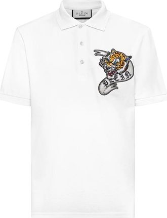 Philipp Plein Polo Shirt SS Tattoo - - Tops - Herren - Wei&szlig; - 4XL