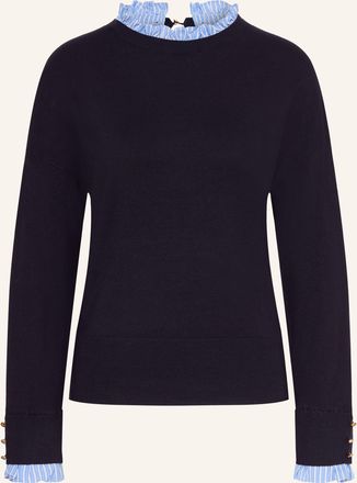 Phase Eight Pullover Jenna Mit Abnehmbarem Kragen Und R&uuml;schen blau