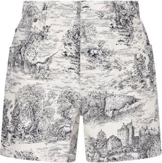 Dior Femme, Shorts, Multicolore, Taille: 36 FR Toile de Jouy Cotton Denim Shorts