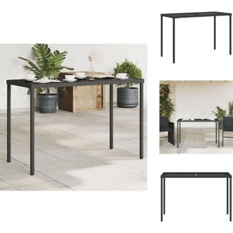 vidaXL Vidaxl - Table de jardin dessus en verre noir 115x54x74cm r&eacute;sine tress&eacute;e - Table De Jardin - Table Ext&eacute;rieure - Table Patio - Mobilier De Jardin