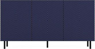 Topeshop Hucoco - cami - Buffet style glamour 3 portes - 150x40x78cm - 4 niches de rangement - Fa&ccedil;ades &agrave; lamelles