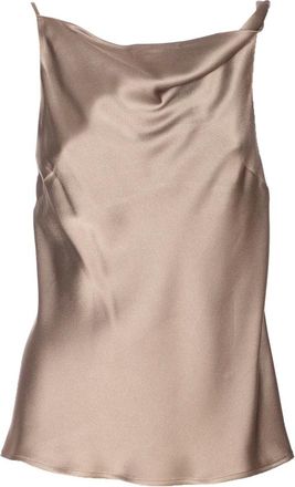 Alysi Femme, Tops, Brun, Taille: 36 FR Satin Top