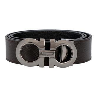 Ferragamo Gancini Wendbarer Lederg&uuml;rtel - - Accessories - Herren - Braun - 95 CM