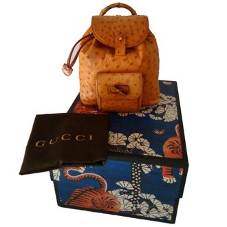 Gucci Bamboo mini ostrich backpack