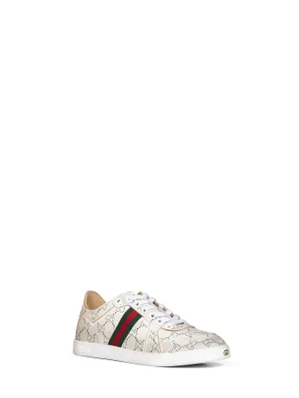 Gucci Womens Low-Top Sneakers Beige Calfskin Trainers