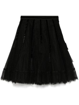 Shiatzy Chen jupe en dentelle - Noir