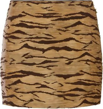 Elisabetta Franchi Femme, Jupes, Brun, Taille: 42 FR Mini-jupe &agrave; effet raphia