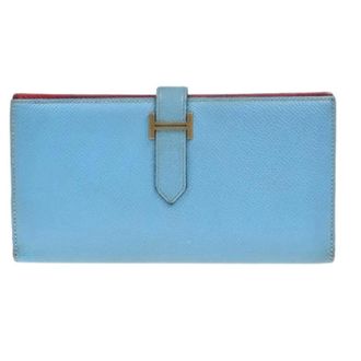 Herm&egrave;s Portefeuille Bearn Pre-owned - Femme - Pre-owned - Bleu - Taille: ONE Size