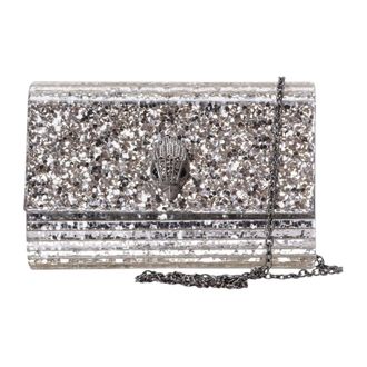 Kurt Geiger Femme, Accessoires, Gris, Taille: ONE Size Drench Party Eagle Clutch Bag