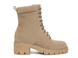 Nero Giardini I514812D Bottines Motardes Femme en Cuir Velours - Beige 37 EU