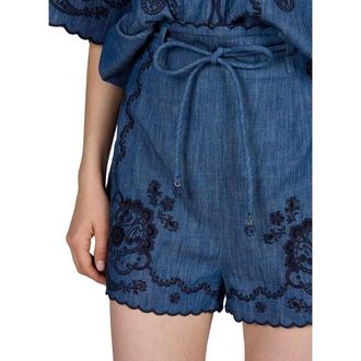 Zimmermann Short en denim taille haute