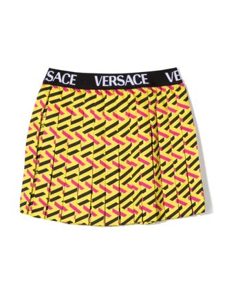 Versace Twill Monogram Skirt - Yellow
