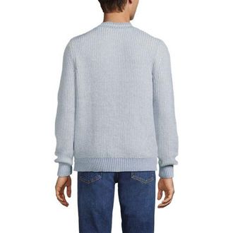 Lands End Rippstrick-Pullover, Herren, Größe:48-50 regular, Blau, Wolle/Polyester/Polyacryl, by Lands End