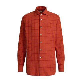 Kiton Kariertes Flanellhemd - - Shirts - Herren - Rot - L