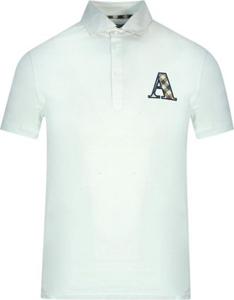 Aquascutum Check A Logo Weißes Poloshirt