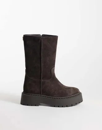 Steve Madden bottes Soleil en daim marron patin&eacute;