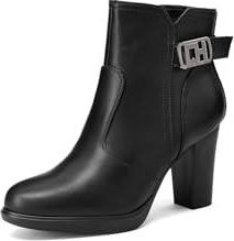 Queen Helena Bottines à talons hauts pour femme X33-105, Noir, 39 EU