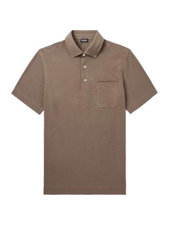 Ermenegildo Zegna Cotton-Piqu&eacute; Polo Shirt - Brown
