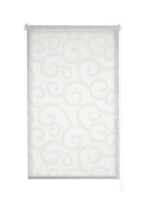 Estoralis | Ornella | Modernes Design-Rollo ohne Werkzeug | Lichtdurchlässig Stoff | Weiß/Beige | 110 x 150 cm (Breite/Höhe) Stoffgröße 107 x 150 cm | Rollos fü