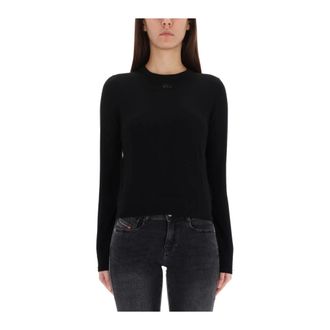 Diesel Femme, Pulls, Noir, Taille: 38 FR Pull Distressed en Maille C&ocirc;tes