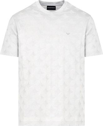 Emporio Armani Jacquard Graphic Rundhals-T-Shirt - - Tops - Herren - Grau - S