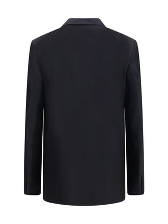 Gucci Womens Silk Faille Jacket Black