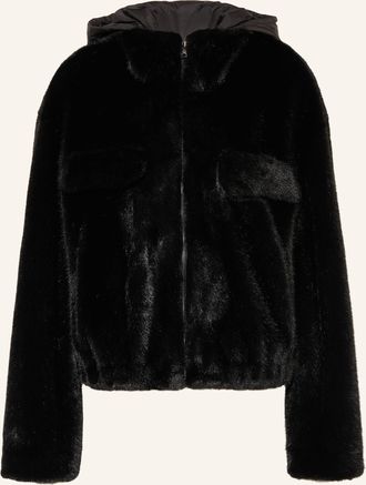 Marc Aurel Marc Aurel Kunstfell-Jacke Mit Abnehmbarer Kapuze schwarz