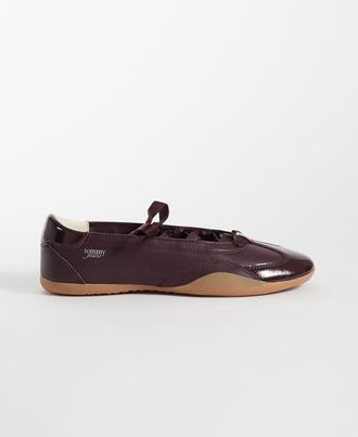 Tommy Jeans baskets de danse en cuir fusion bordeaux-Rouge