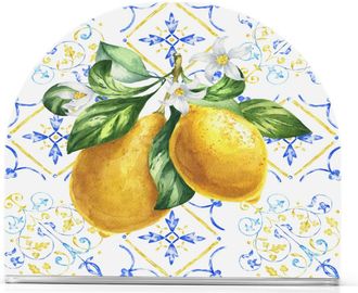 Mnsruu Serviettenhalter, mediterrane Zitronen, Fliesen, Tisch, Papierservietten, Halter, Acryl, Taschentuchspender, K&uuml;che, Esszimmer, Party, 1 St&uuml;ck