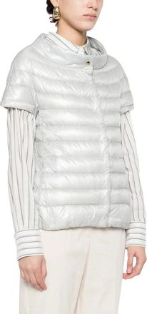 Herno Femme, Vestes, Gris, Taille: 36 FR Nylon Short Down Jacket
