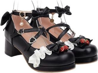 Beaupretty Chaussures De Style Décorées avec Noeud Talons Épais Confortables Et Antidérapants