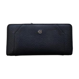 Piquadro Schwarzes Leder-Damenportemonnaie mit M&uuml;nzfach - - Accessories - Damen - Schwarzk - ONE SIZE